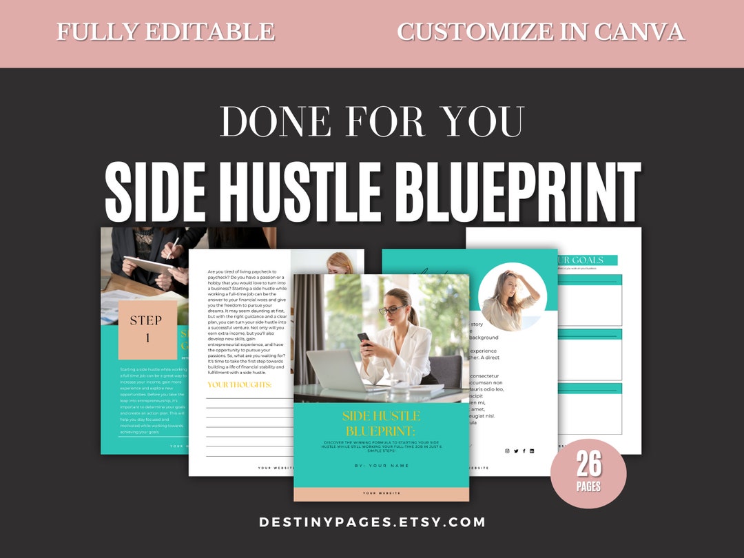 Side Hustle Blueprint | Done for You 26 Pages | Professional and ...