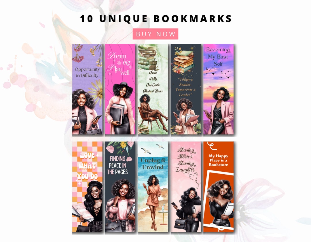 Black Girl Bookmarks, Affirmation Bookmarks, Printable Black Women ...