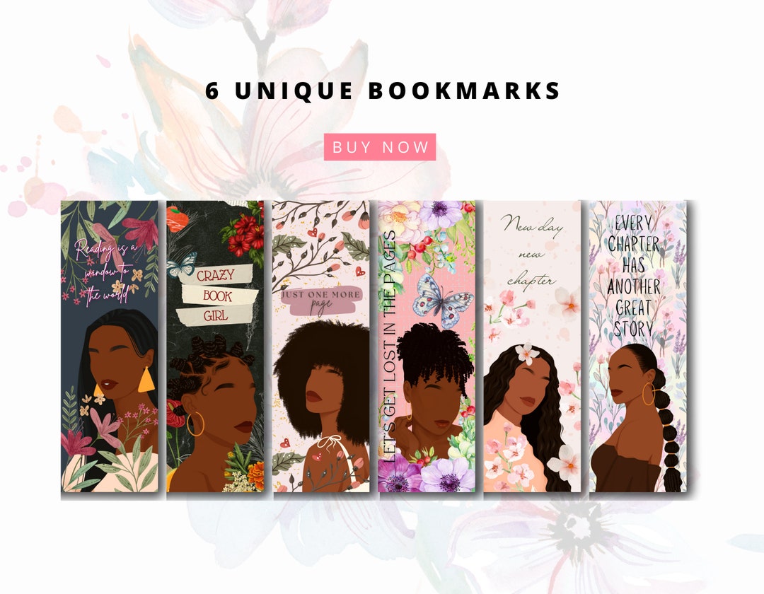 Black Girl Bookmarks, Printable Black Women Bookmarks, Book Lover ...