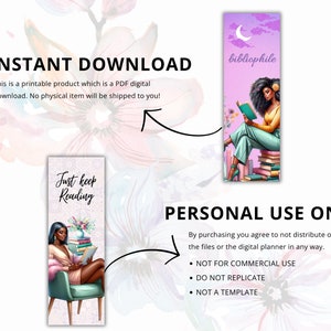 Black Girl Bookmarks, Printable Black Women Bookmarks, Book Lover ...