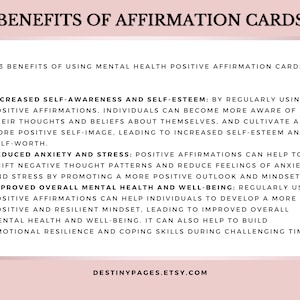 100 Mental Health Positive Affirmation Cards Set 2| Affirmation Deck ...