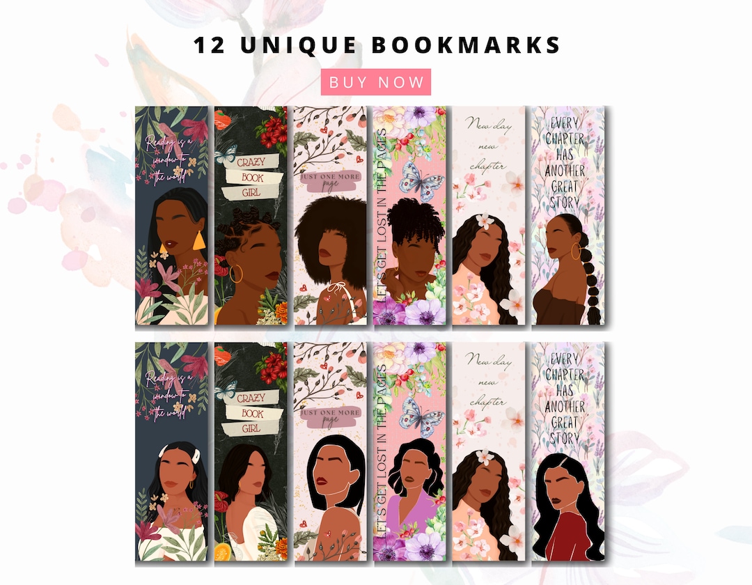 Black Girl Bookmarks, Printable Black Women Bookmarks, Black Girl Book ...