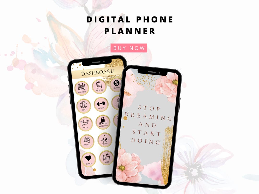 Digital Phone Planner | Feminine Digital Pocket Planner | iPhone ...