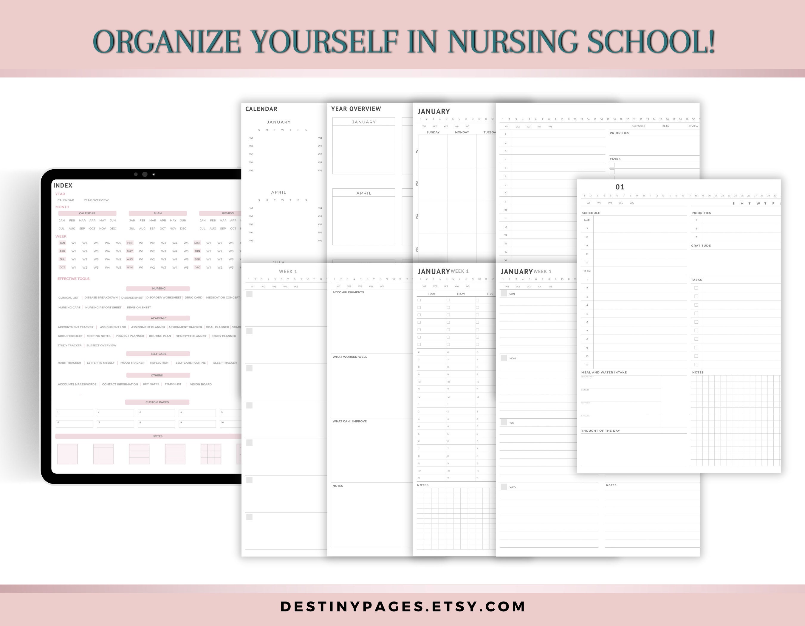 Nursing Student Digital Planner for Nursing Students Ultimate - Etsy