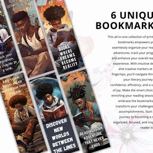 Printable Black Boy Bookmarks, African American Gift for Reader ...