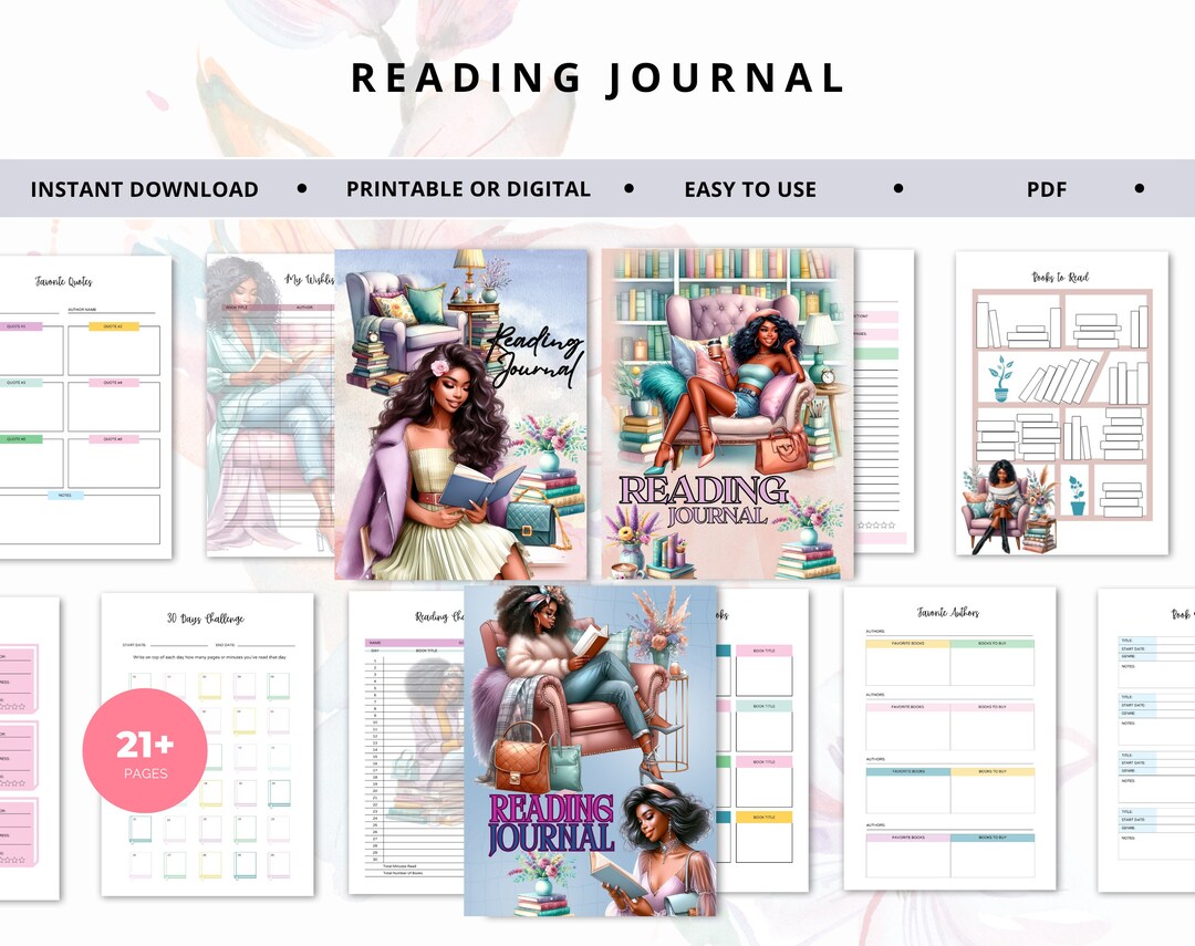 Reading Log, Digital Reading Journal, Digital Book Tracker, Digital ...