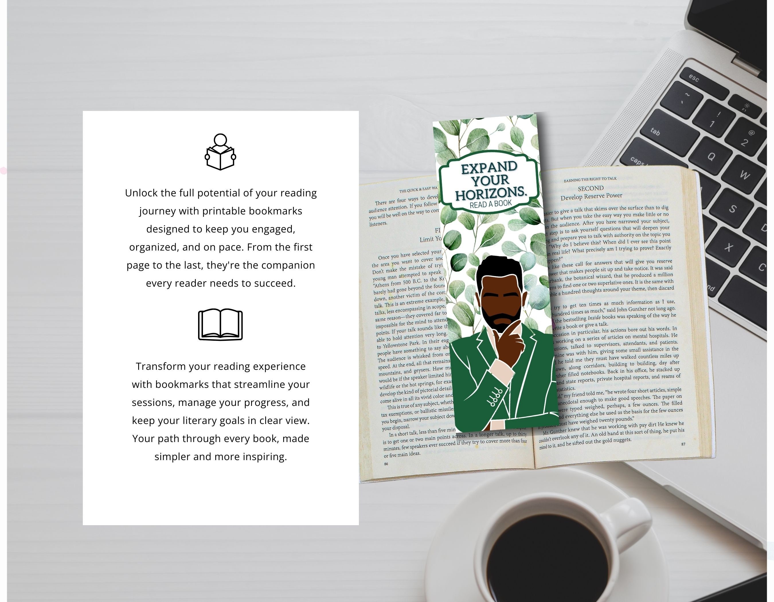Printable Black Man Bookmarks, African American Gift for Reader ...
