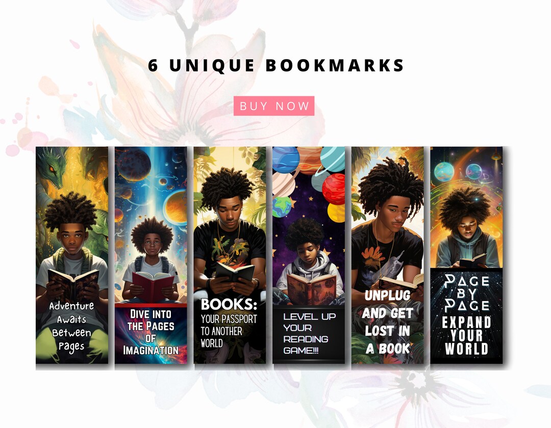 Printable Black Boy Bookmarks, African American Gift for Reader ...