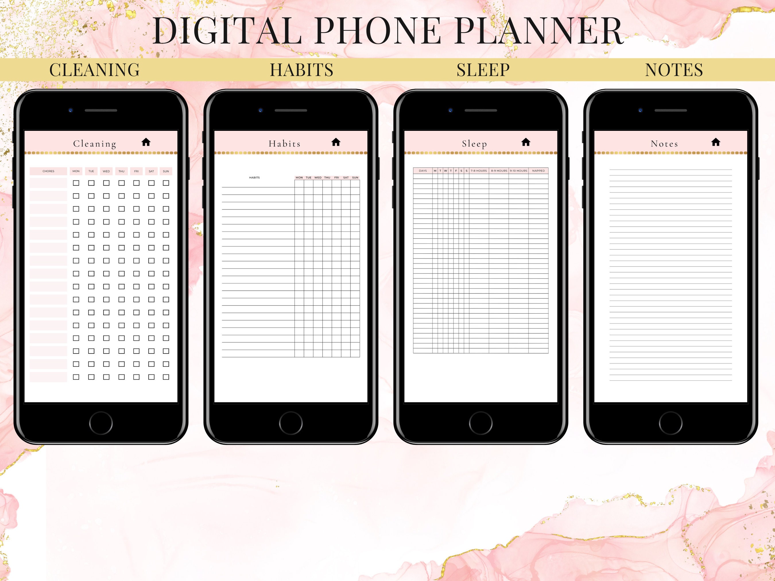 Digital Phone Planner Feminine Digital Pocket Planner - Etsy