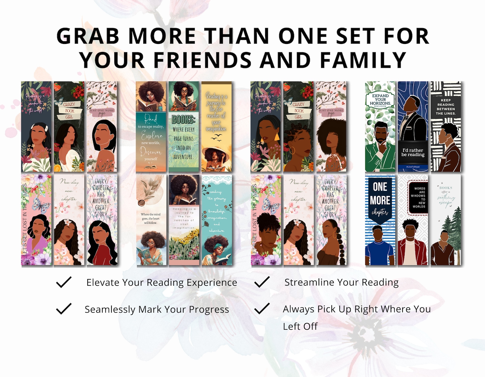 Black Girl Bookmarks, Printable Black Women Bookmarks, Book Lover ...