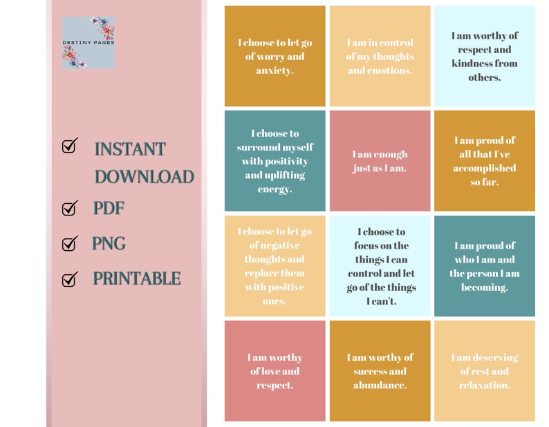 100 Mental Health Positive Affirmation Cards| Affirmation Deck ...
