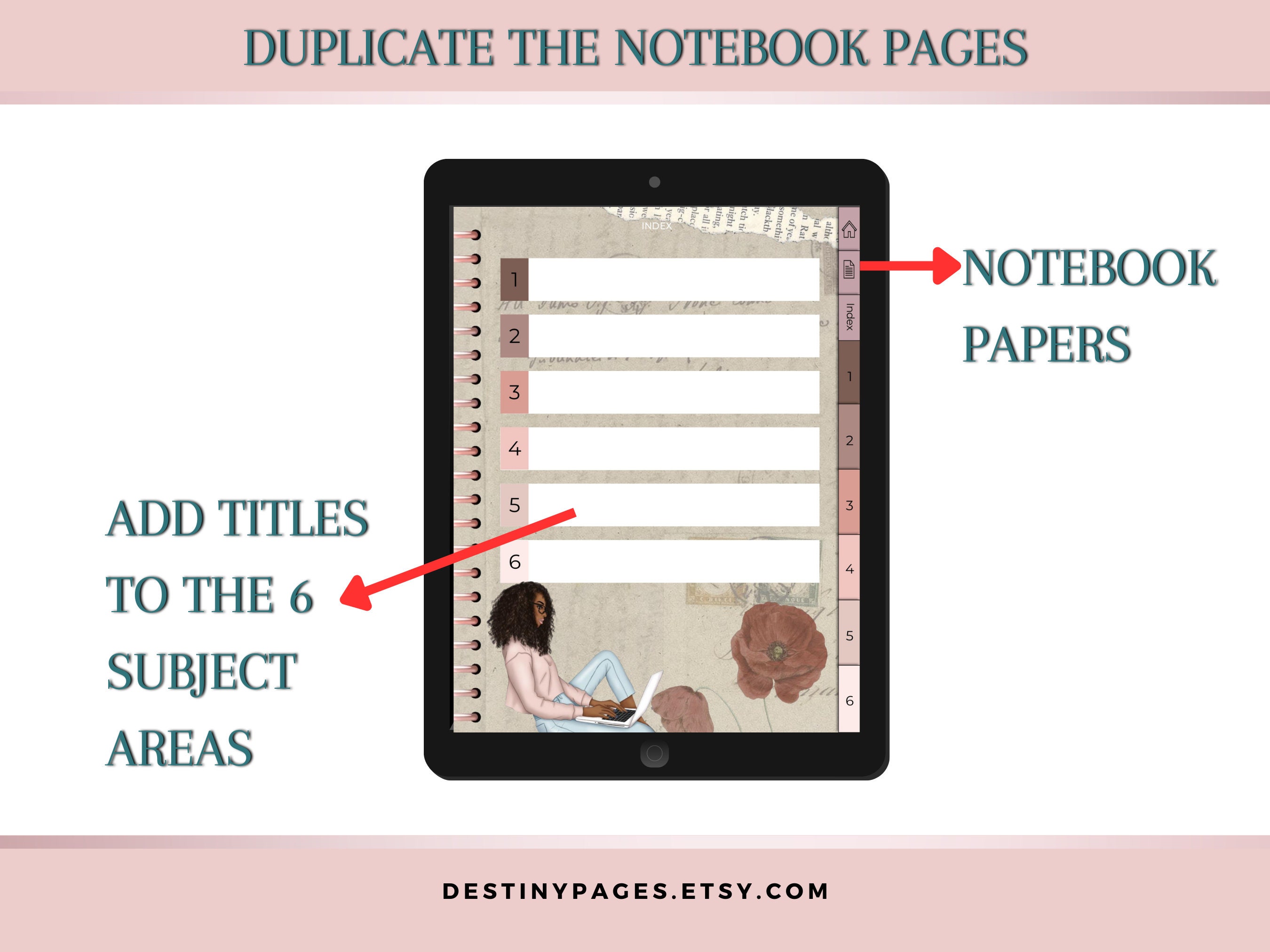 Black Girl Magic Digital Notebook | Digital Notebook | Hyperlinked ...
