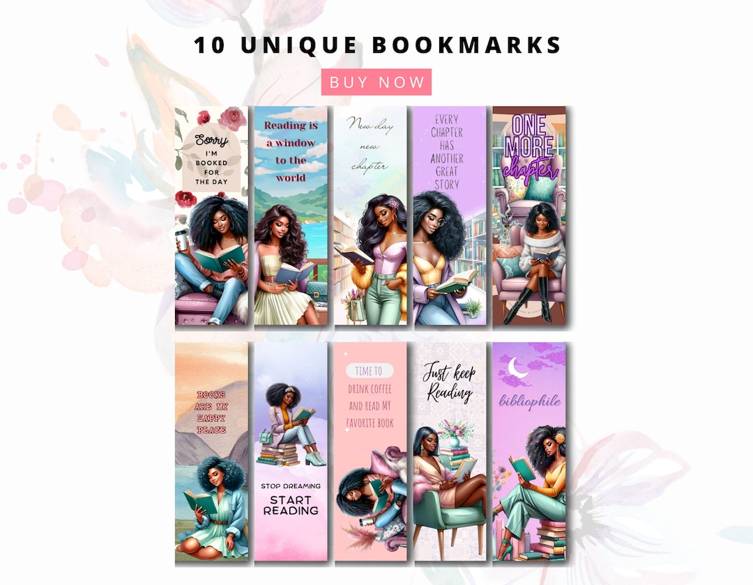 Black Girl Bookmarks, Printable Black Women Bookmarks, Book Lover ...