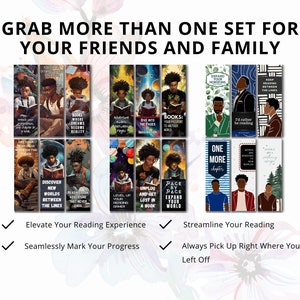 Printable Black Boy Bookmarks, African American Gift for Reader ...