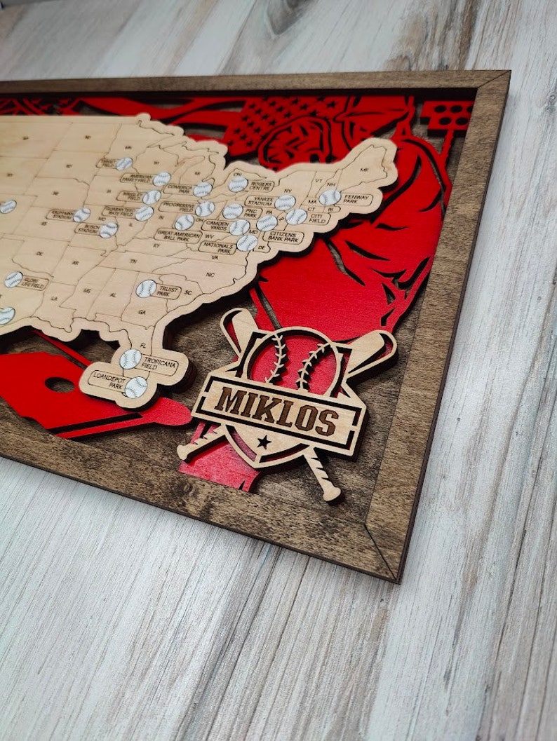 Baseball Stadium Travel Map - USA - Personalized - Etsy