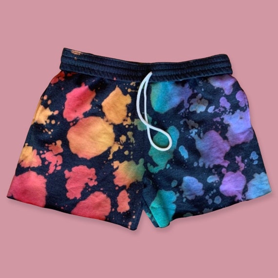 Rainbow Splatter Sweat Shorts | Etsy