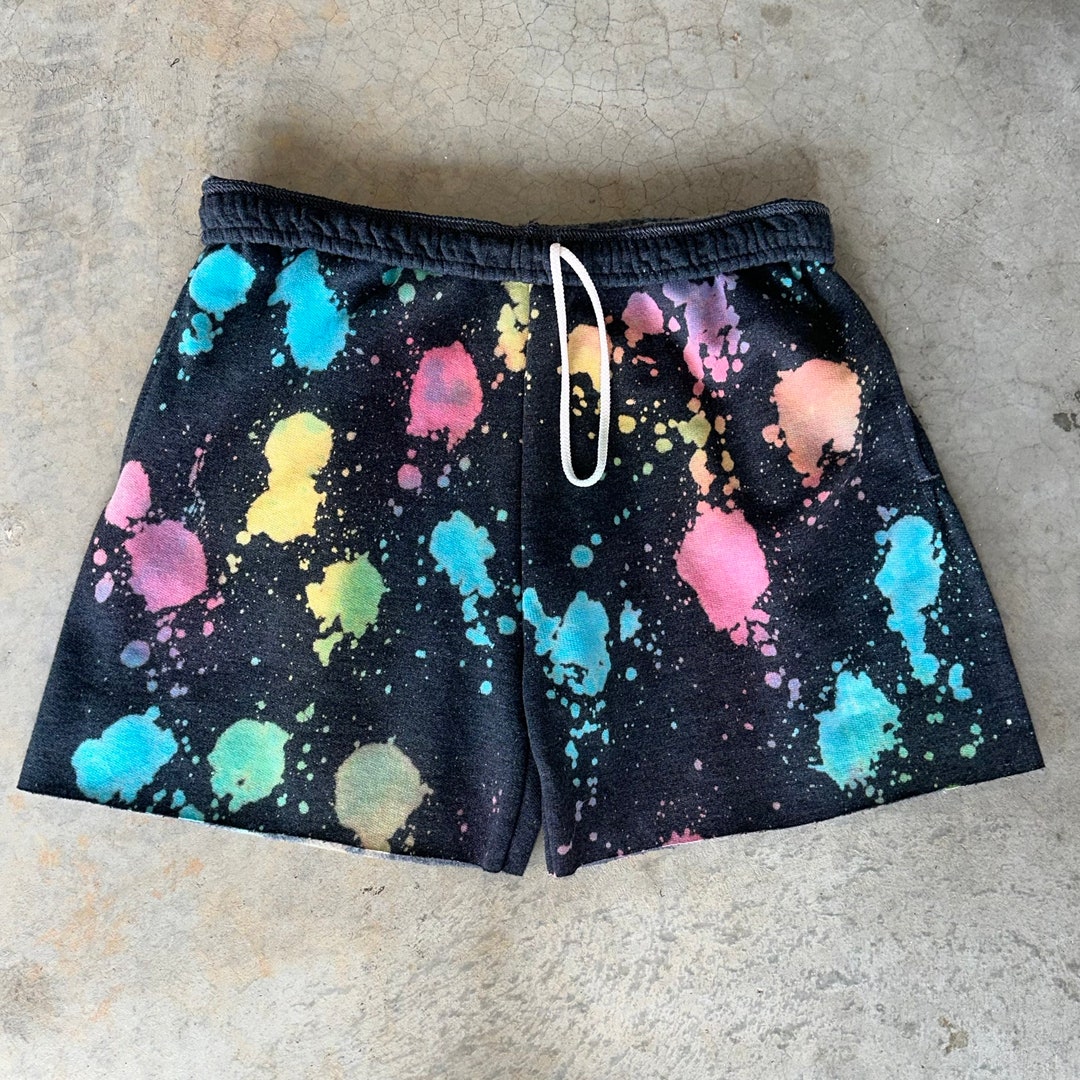 Rainbow Splatter Sweat Shorts - Etsy