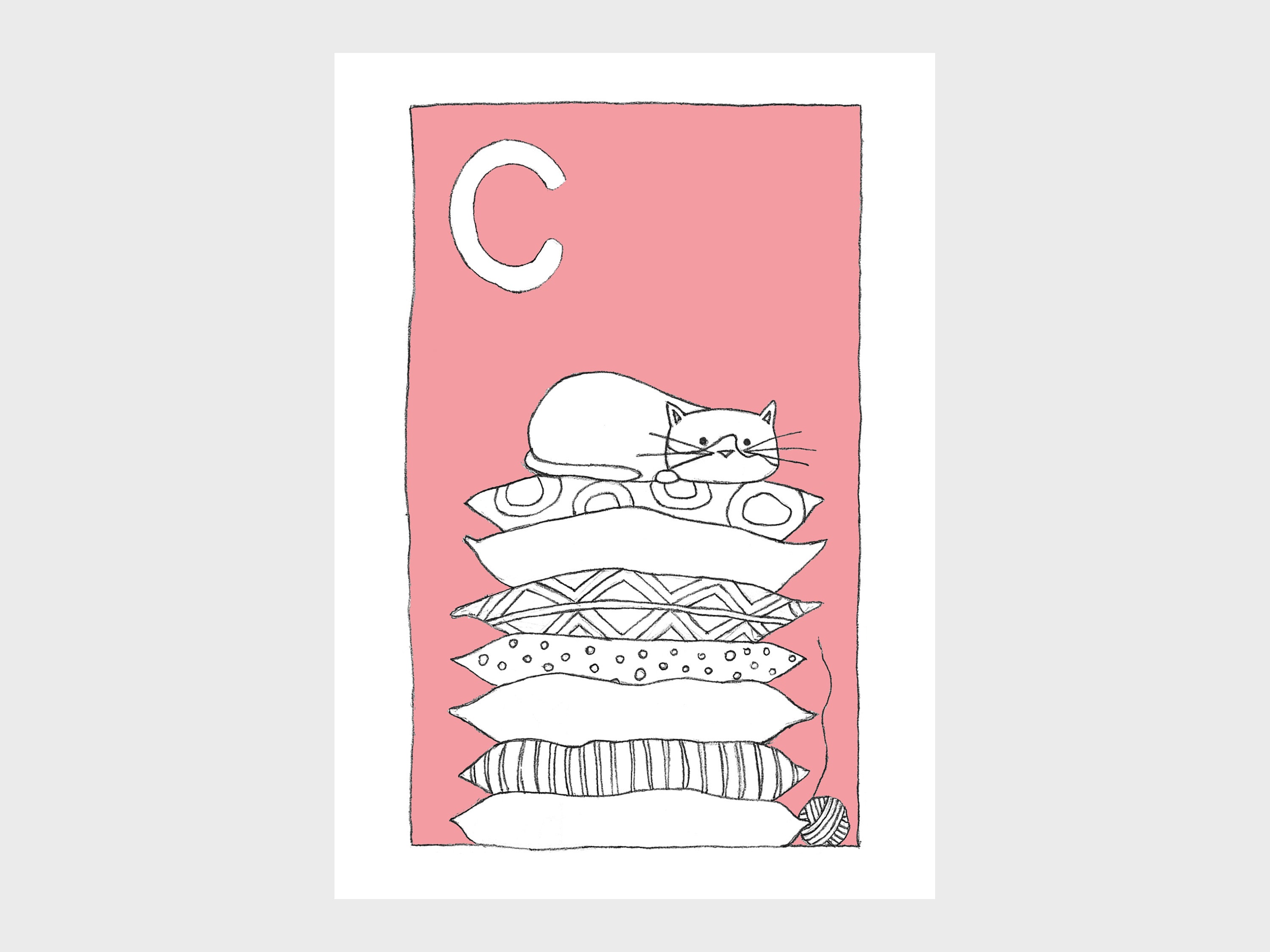 I CAT Postcard Alphabet Cat Letter Paper & Party Supplies Greeting ...