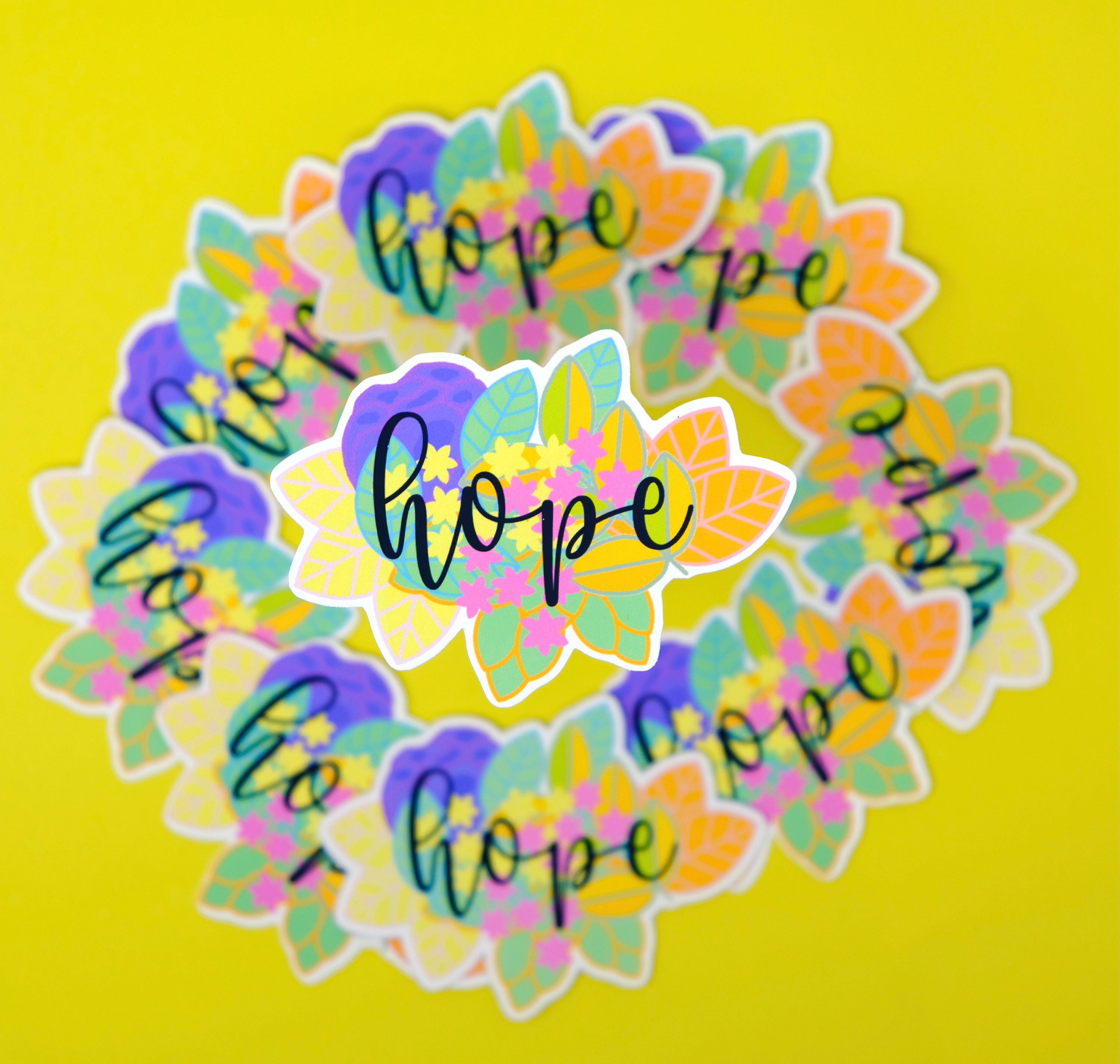 Floral Decorated Word Sticker Bold Botanicals Die-cut | Etsy