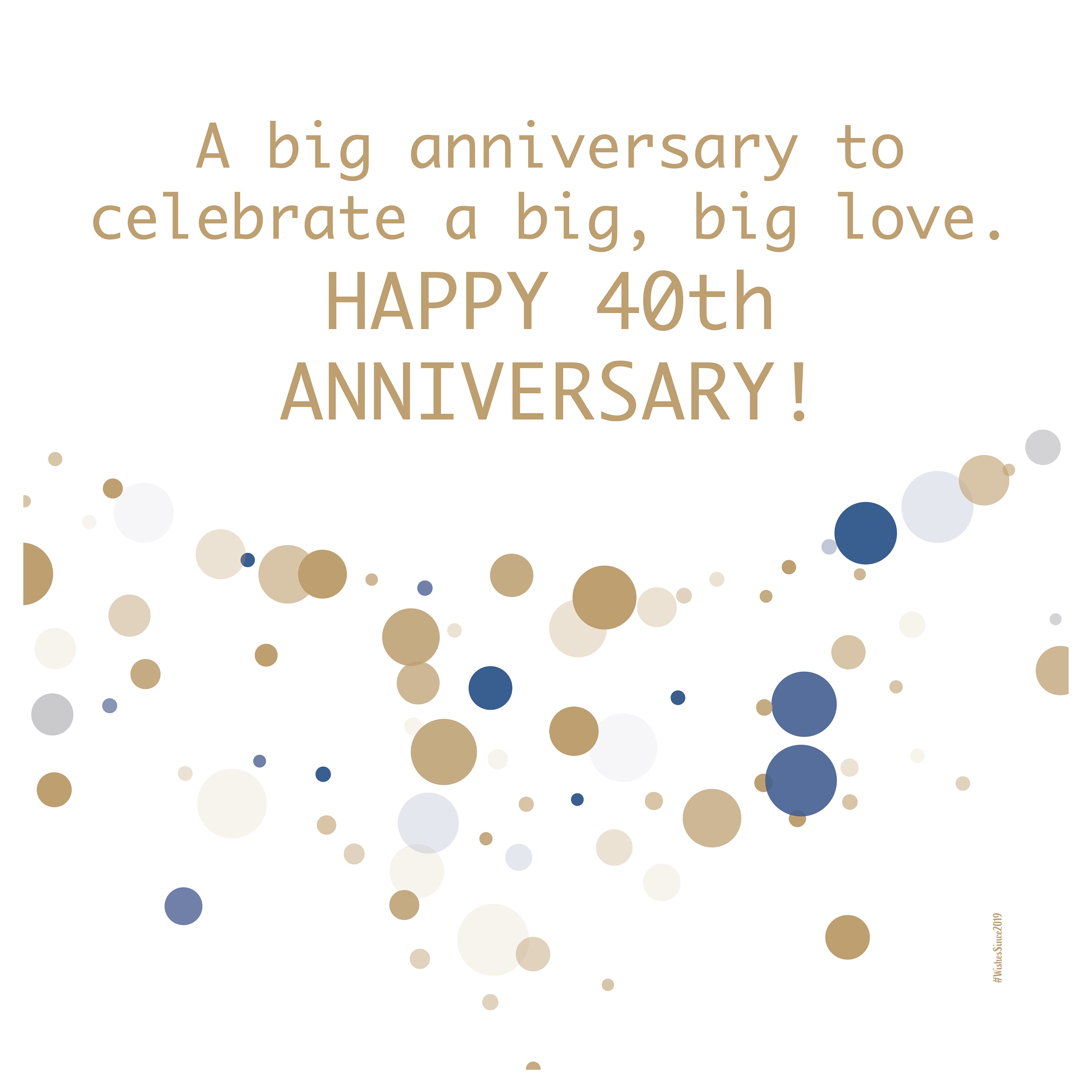 Digital 40th Wedding Anniversary Card Wishes Pantone Colors digital-40th-wedding-anniversary-card-wishes-pantone-colors