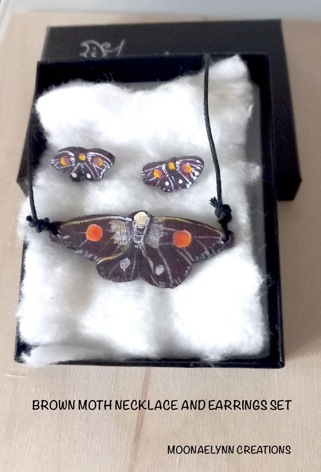 Moth Necklace and Earrings Gift Set, Moth Jewelry Gift Set, Earrings ...