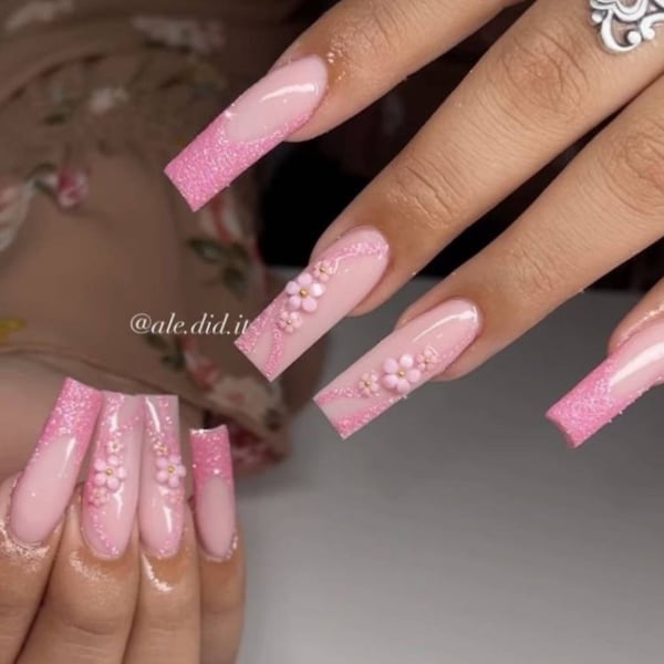 Marble Pink Press on Nails - Etsy
