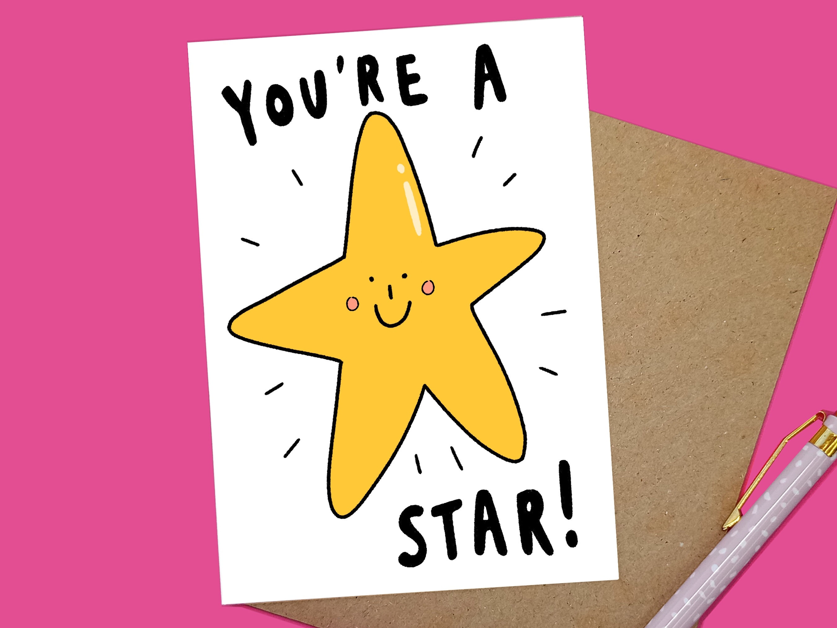 Youre a Star Card Well Done Greeting Card Congratulations Star You Are ...