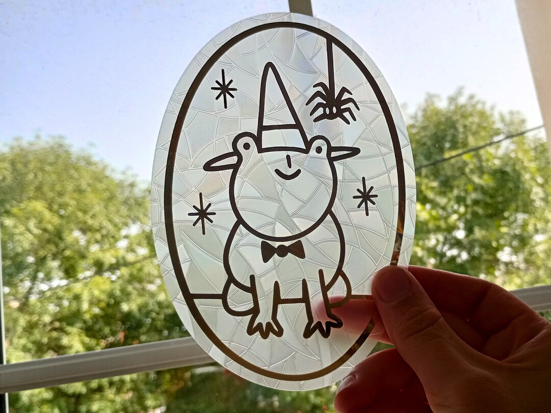Spoopy Frog Halloween Suncatcher Window Cling Window Sticker - Etsy