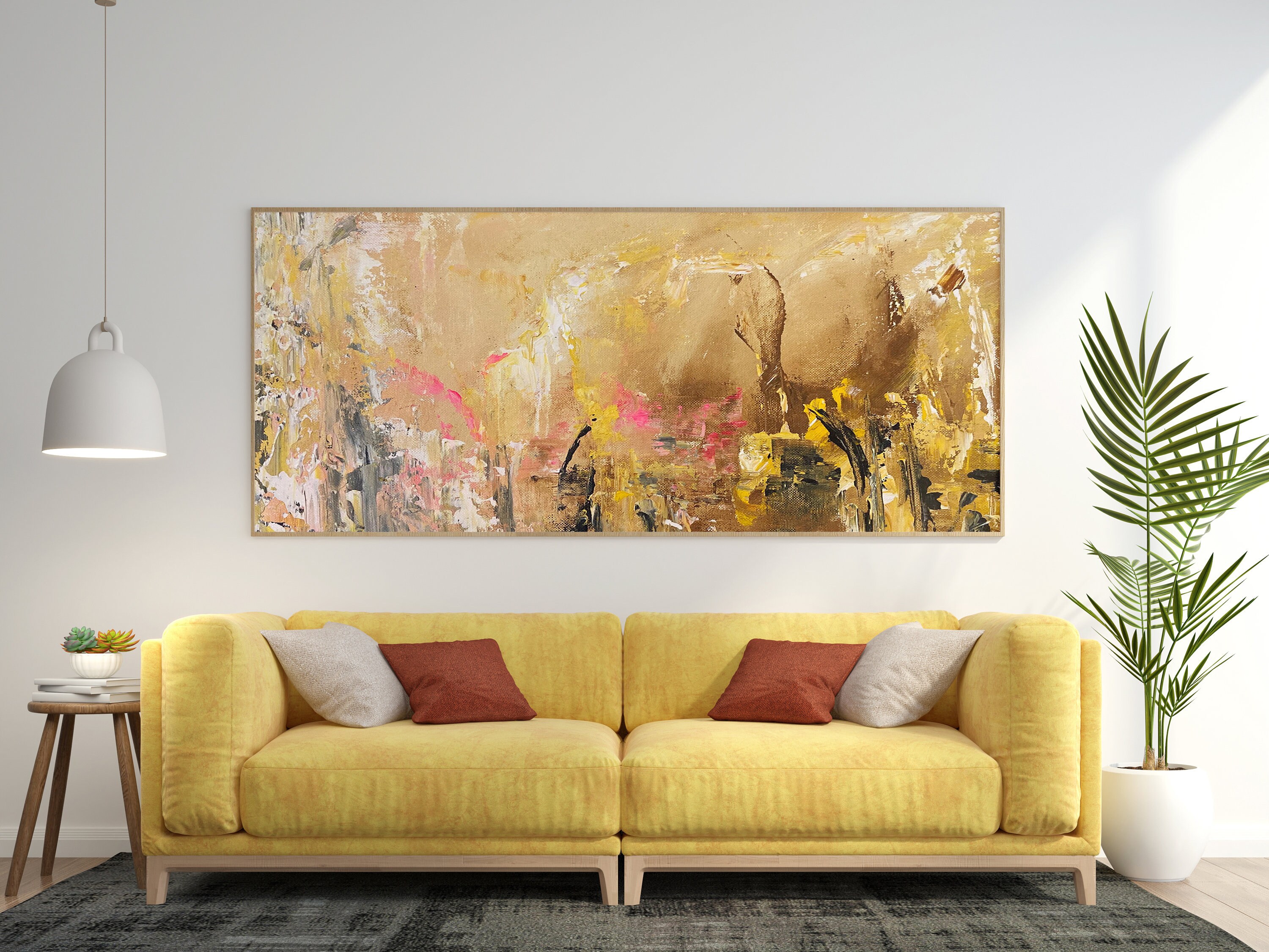 Abstract Yellow Painting Original Painting Canvas Painting - Etsy UK