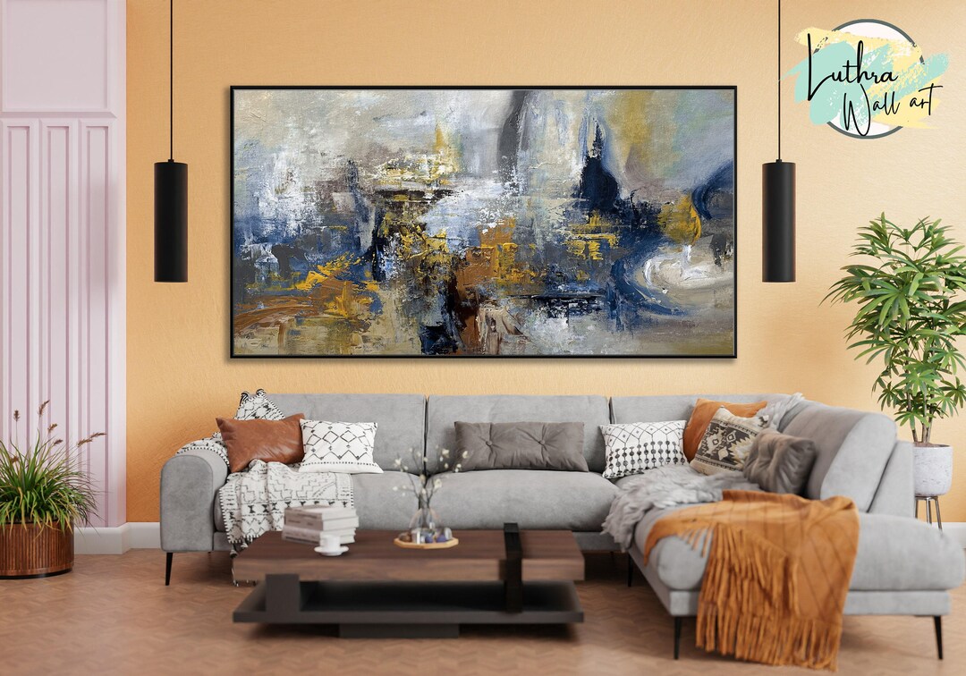 Aesthetic Abstract Painting for Living Room | Handmade Paintings ...
