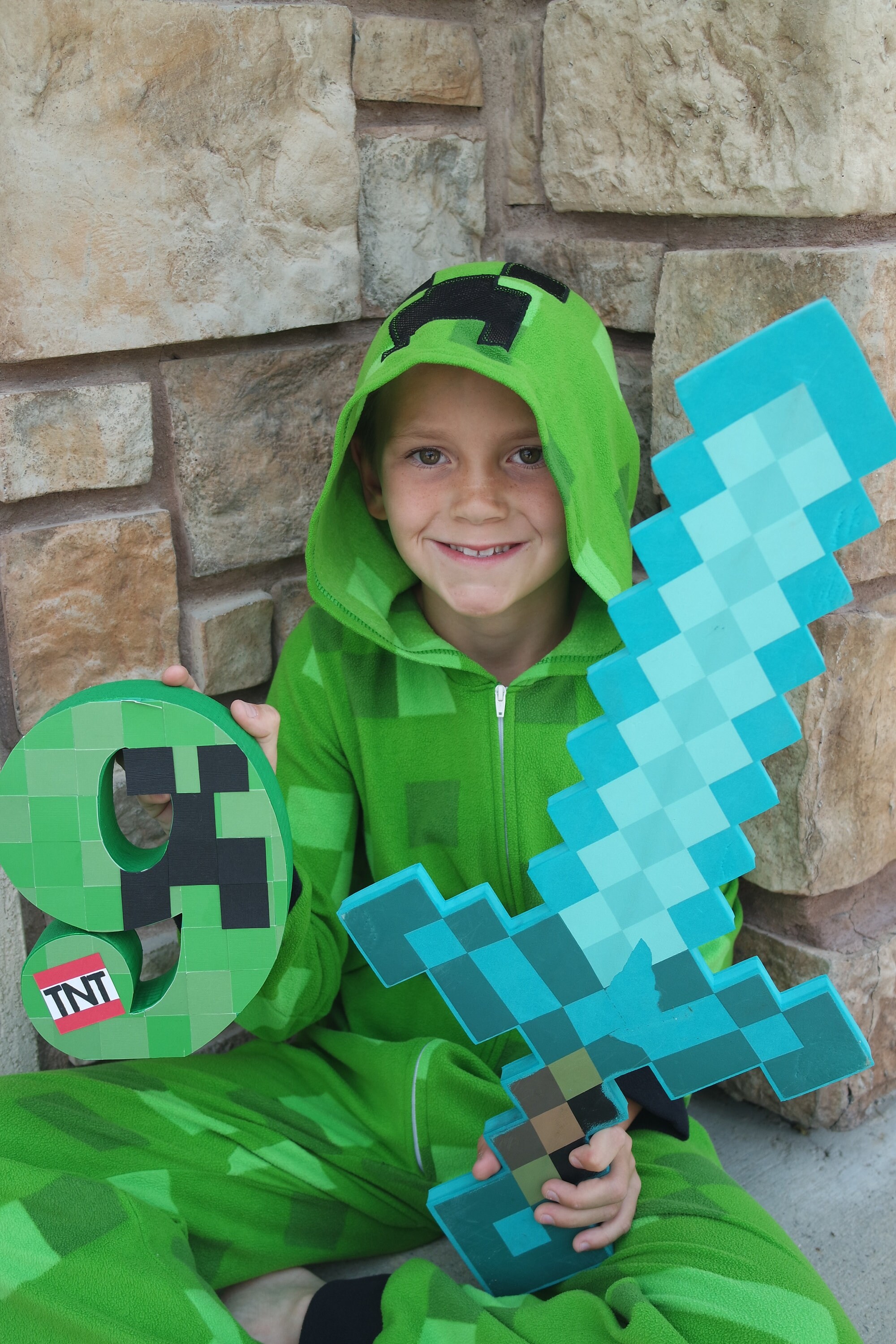 Minecraft Photo Prop, Minecraft Age Birthday Decor, Wood Number, Boy ...