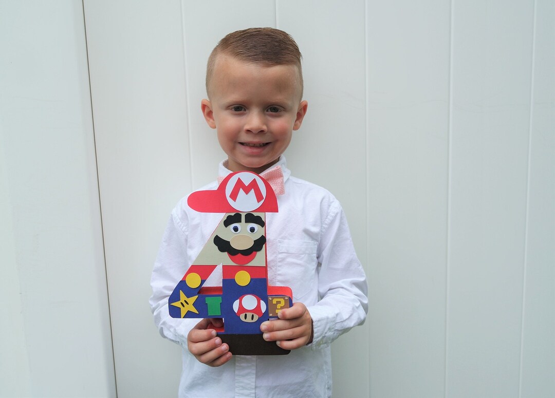 Mario Photo Prop, Mario Age Birthday Decor, Wood Number, Boy Birthday ...