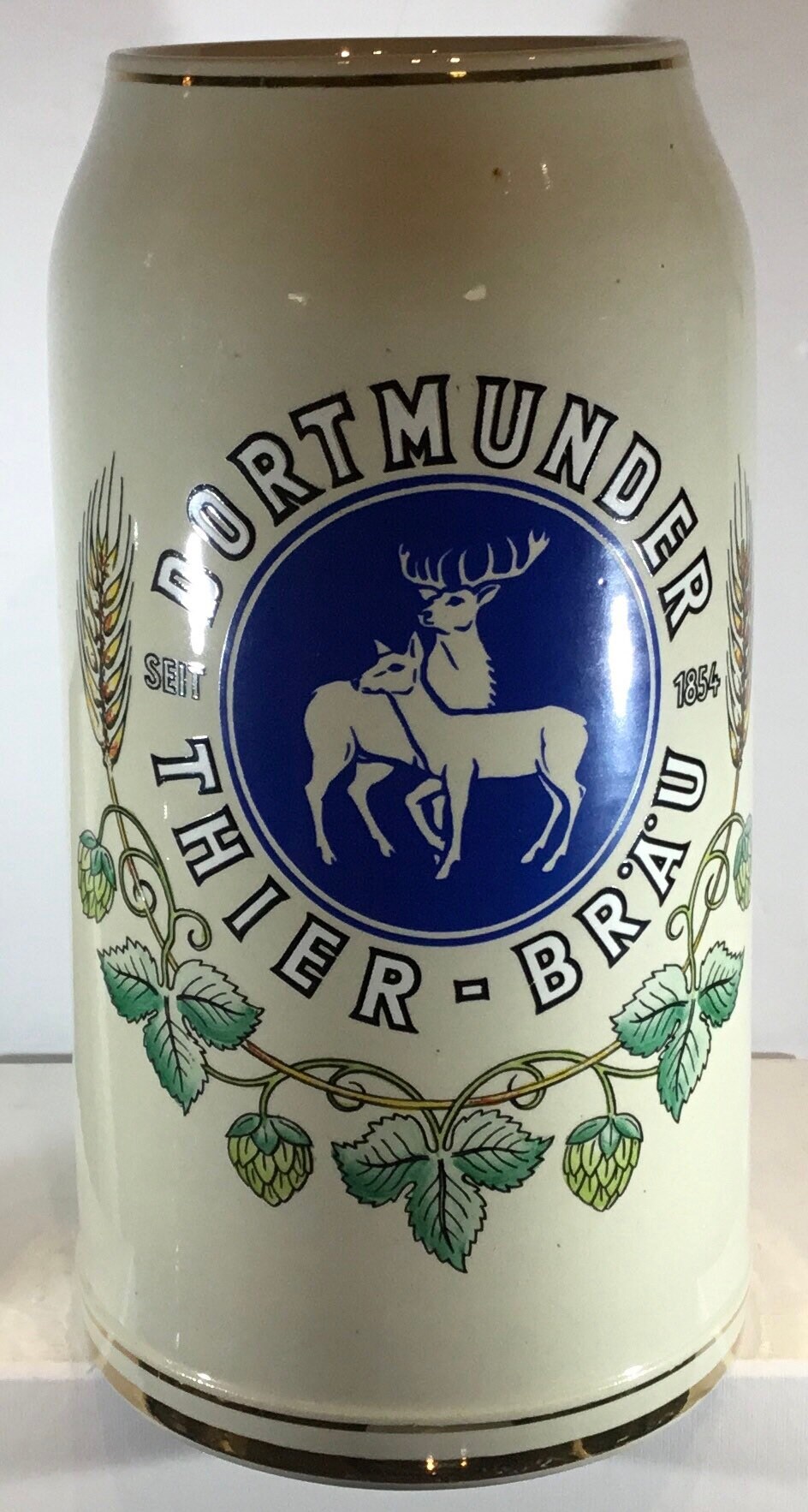 Dortmunder Kronen Bier German ceramic Beer Stein from 1990s. Art ...