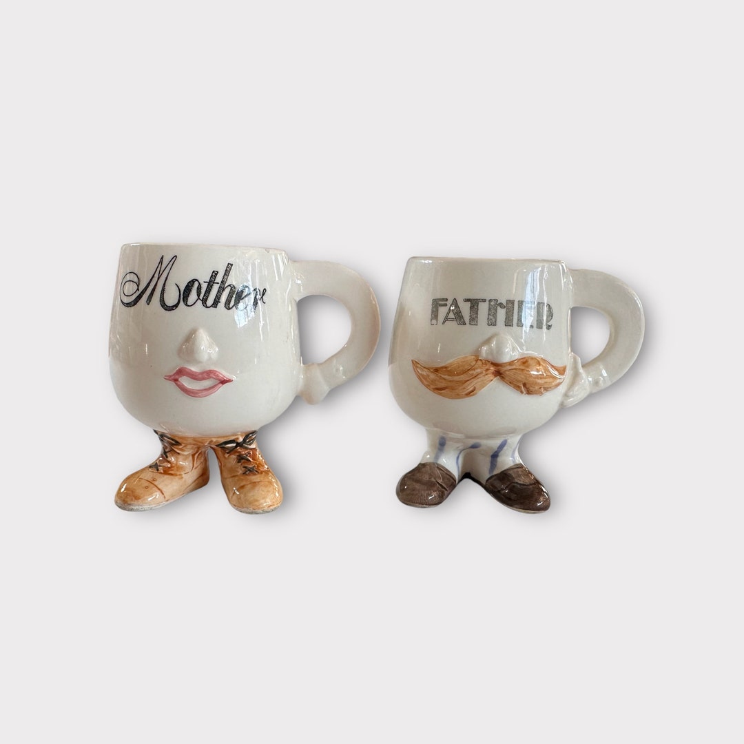 Anthropomorphic Mother and Father Egg Cup Set Giftcraft - Etsy