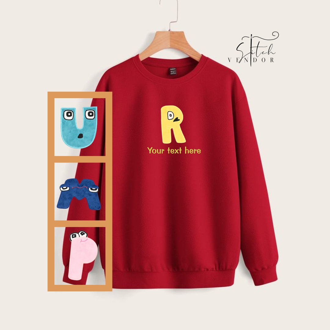 Squishy Alphabet Print Fluffy Fabric Children's Sweatshirt ...
