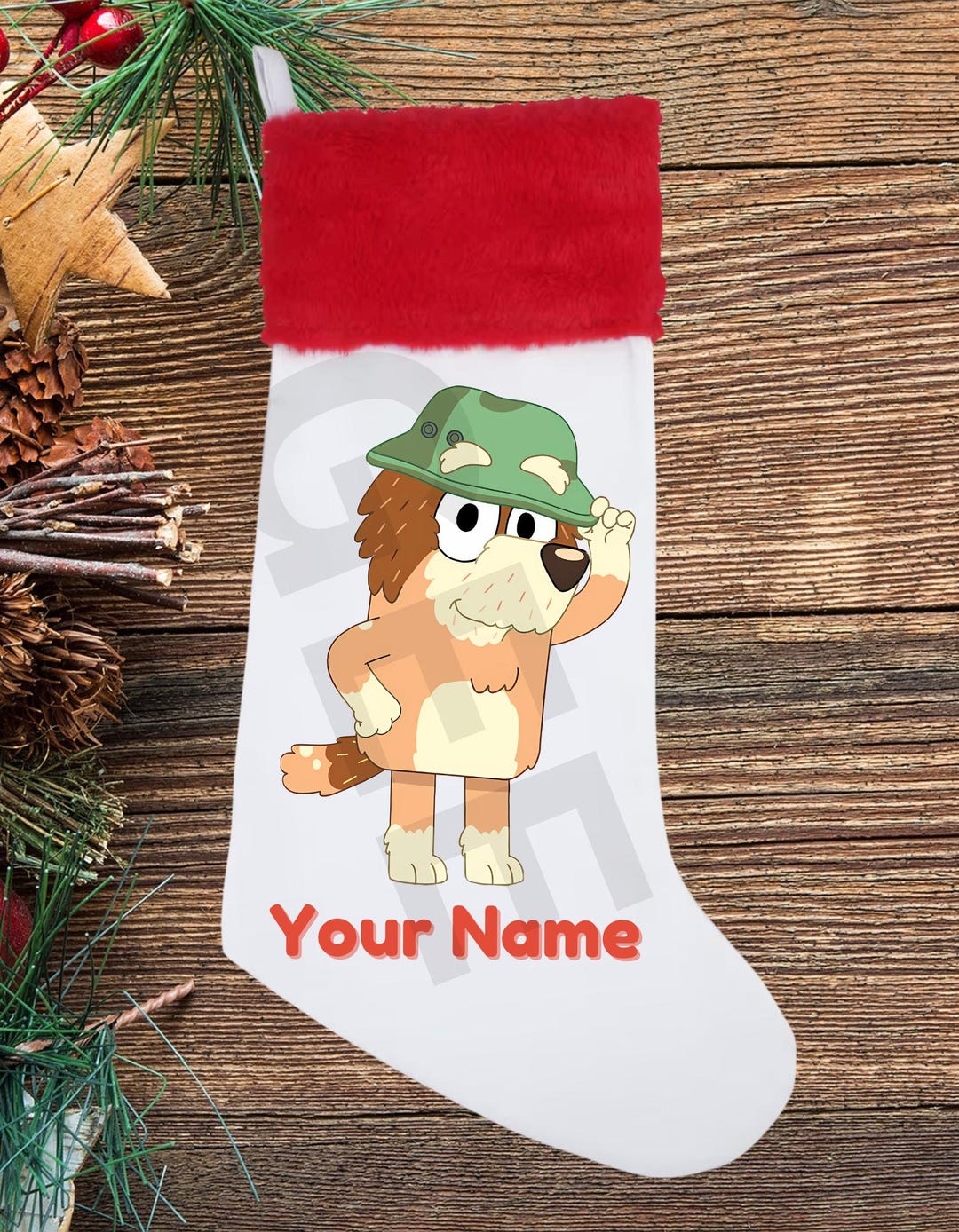 Bluey Grandad Personalized Christmas Stocking With Name, Family Gift ...