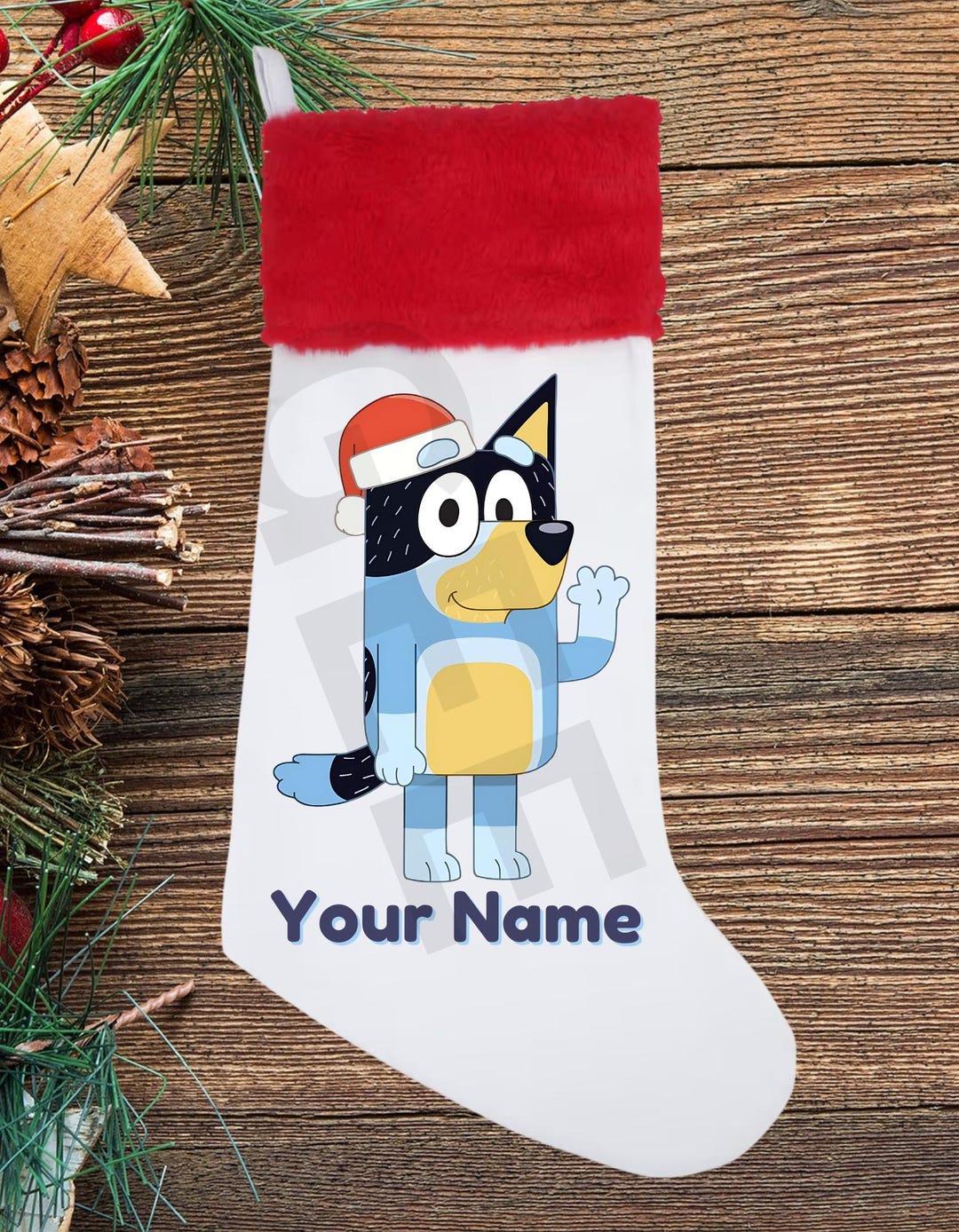 Bluey Bandit Dad Personalized Christmas Stocking With Name, Family Gift ...