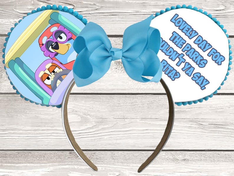 Bluey Grannies Mouse Ears Headband: Heeler Dog Vacation Ears - Etsy