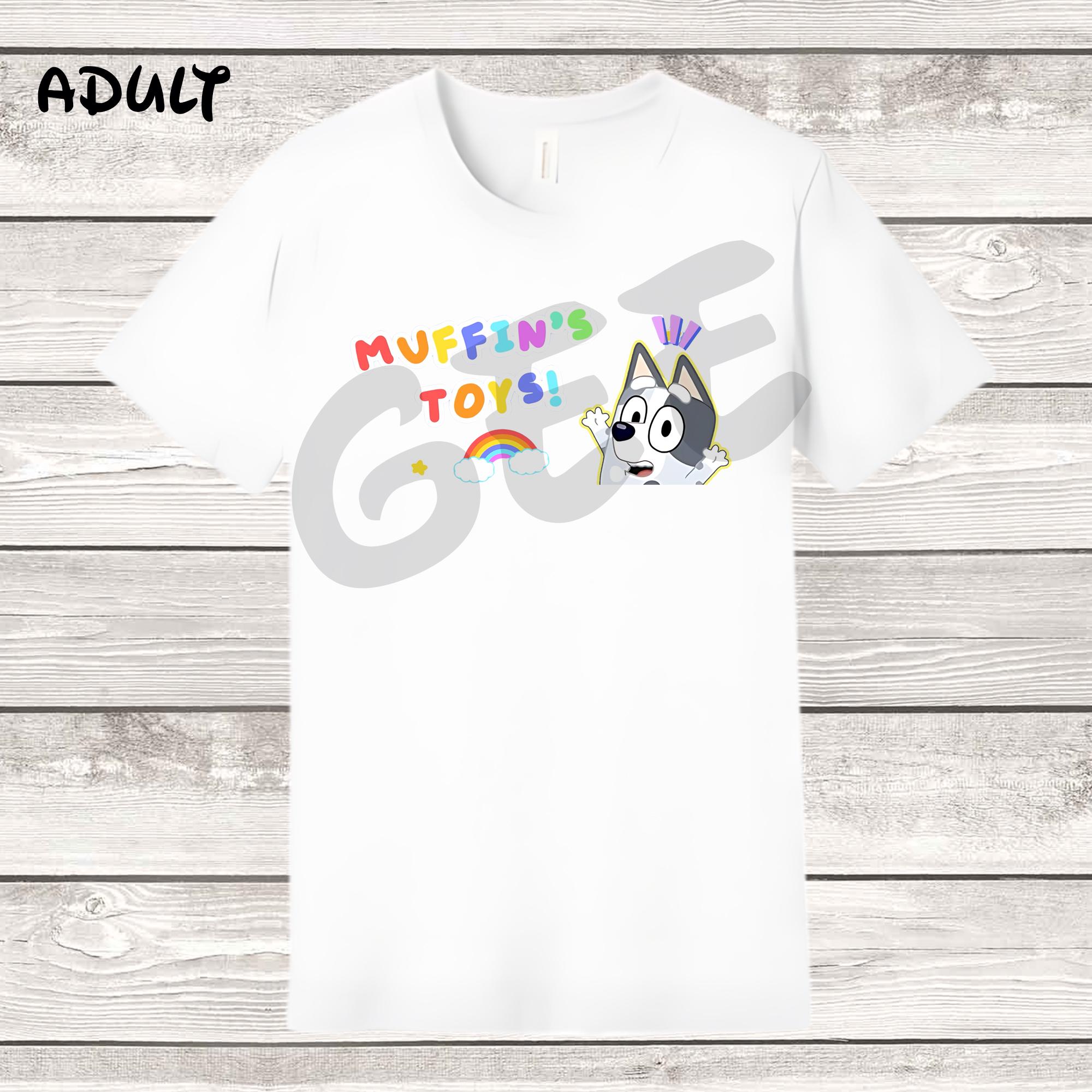 Bluey Muffin Unboxing Toy Show Channel Logo Shirt Tshirt Adult Youth ...