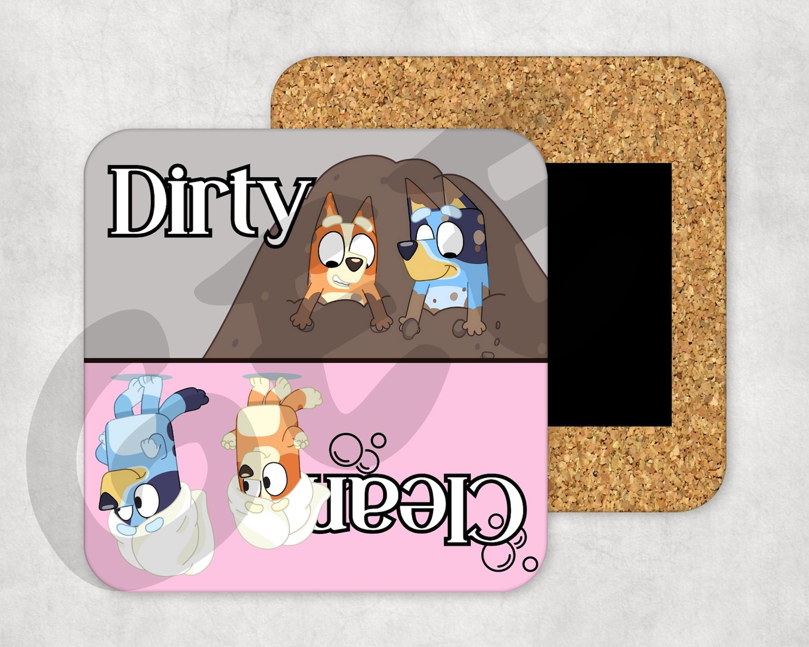 Bluey Bingo Fancy Ladies Mud Clean Dirty Dishwasher Magnet ONE - Etsy
