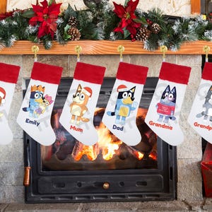 Bluey Bingo Personalized Christmas Stocking With Name, Family Gift ...