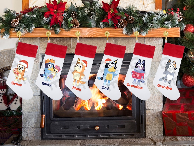 Bluey Bandit Dad Personalized Christmas Stocking With Name, Family Gift ...