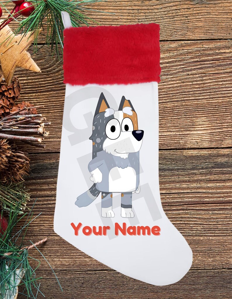 Bluey Grandpa Bob Personalized Christmas Stocking With Name, Family ...