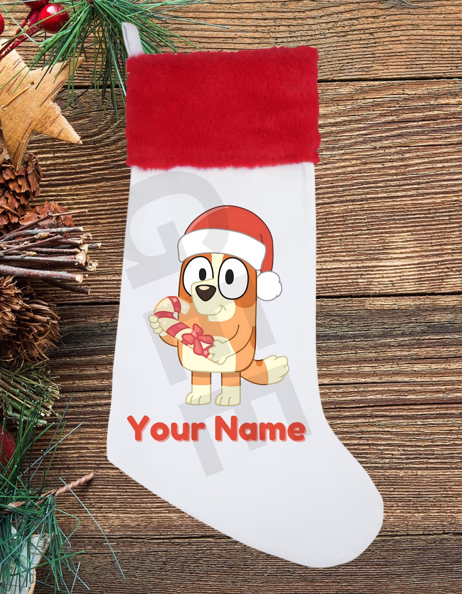 Bluey Bingo Personalized Christmas Stocking With Name, Family Gift ...