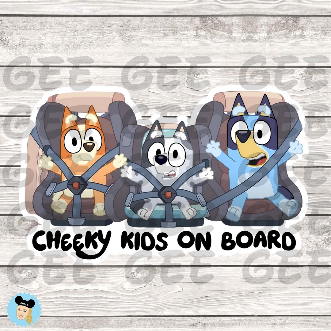 Bluey Bingo Muffin Cheeky Kids on Board Car Seat Decal Sticker - Etsy