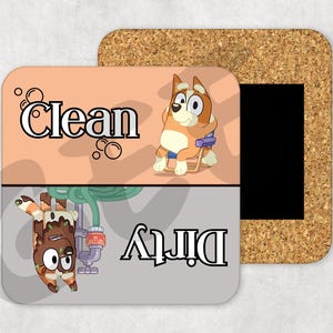 Bluey Clean Dirty Dishwasher Magnet - Etsy