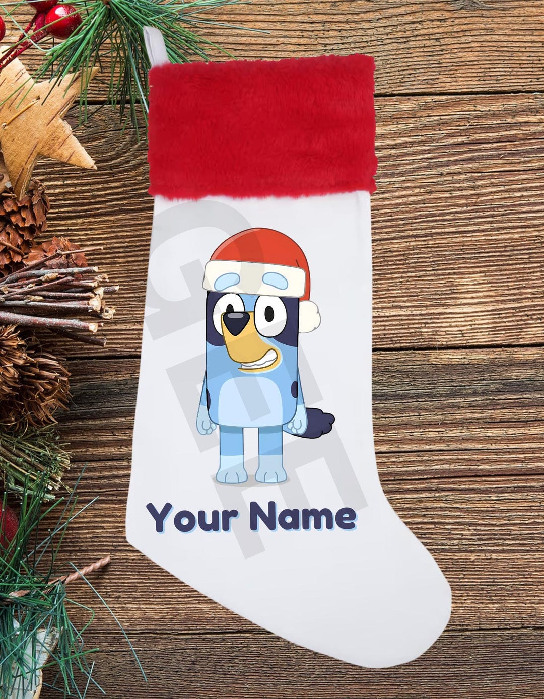 Bluey Personalized Christmas Stocking With Name, Family Gift ...