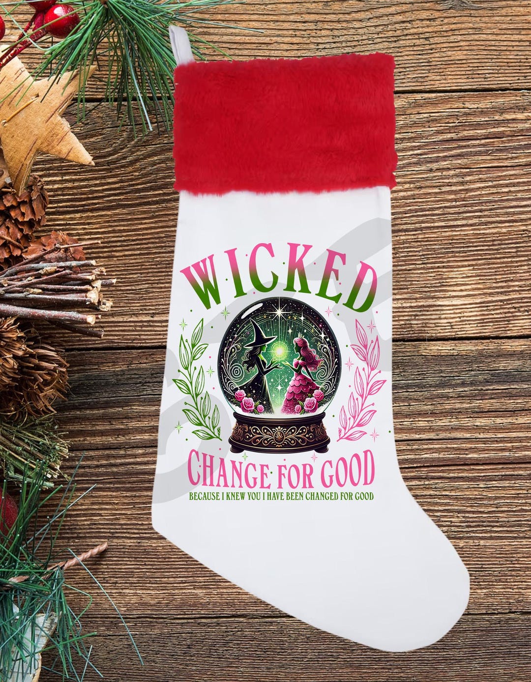 Wicked Christmas Stocking Glinda Elphaba, Musical, Wicked Witch, Good ...