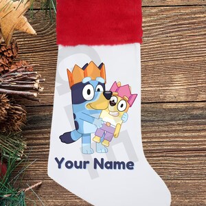 Bluey Holding Bartlebee Personalized Christmas Stocking With Name ...
