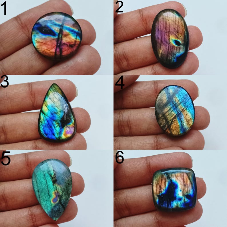 Blue Multi-fire Labradorite Mix Shape and Size Cabochon for Jewelry ...